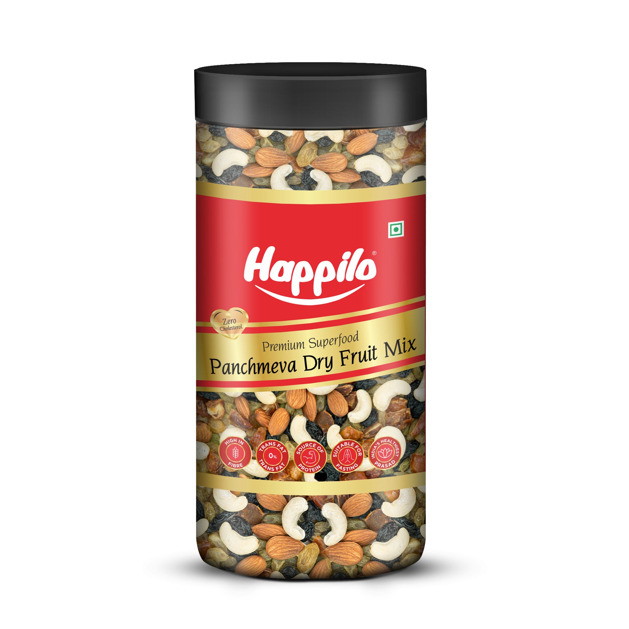 Happilo Classic Panchmewa Dry Fruit Mix 450g Jar, Dry Dates, Golden Ra