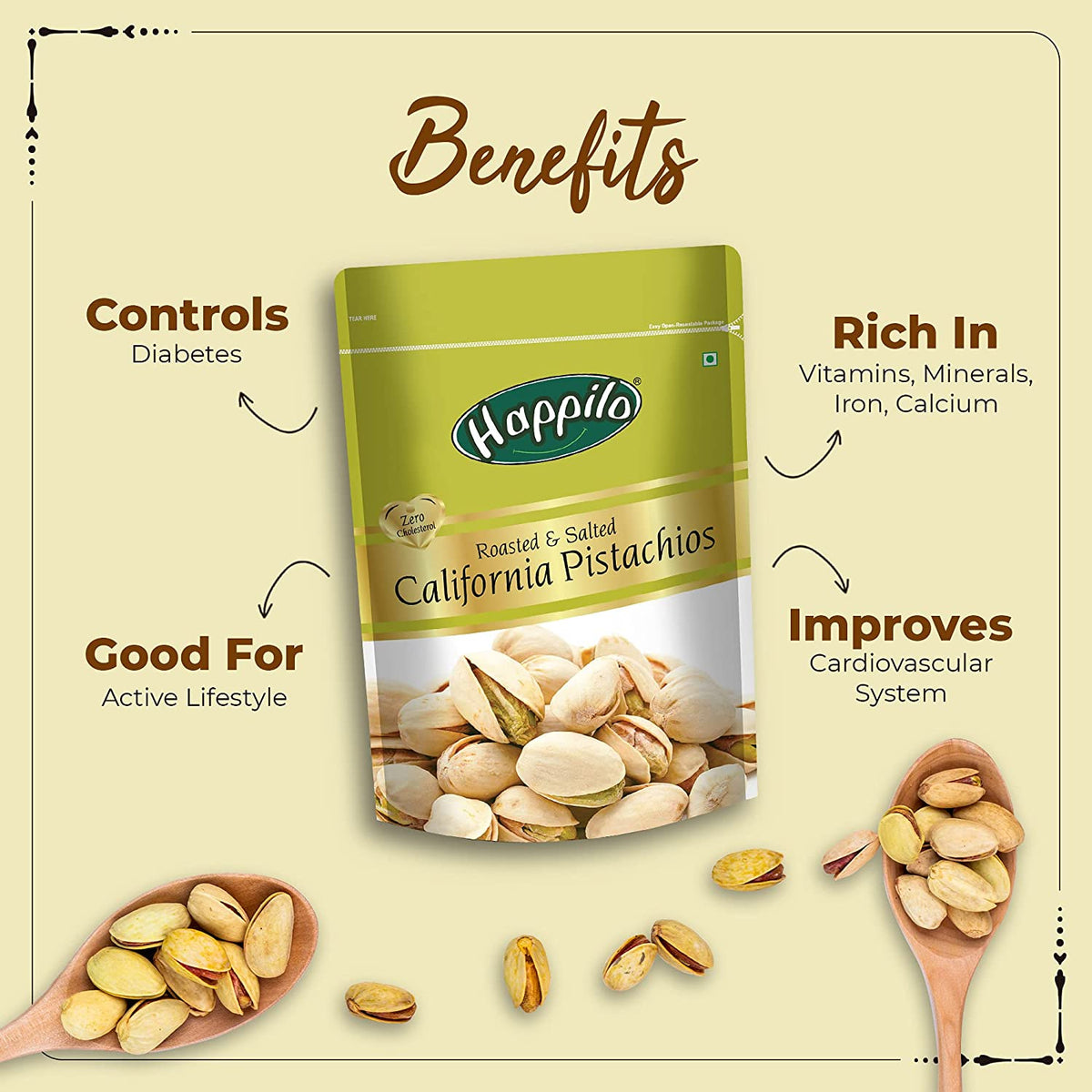 Happilo Premium Dry Fruit Combo 1400g (Almond 500g, Cashews 500g, Pist